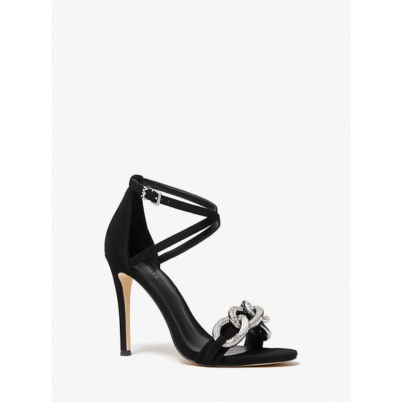 Michael Kors | Shoes | Michael Kors Scarlett Chain Link Suede Sandal 8 ...